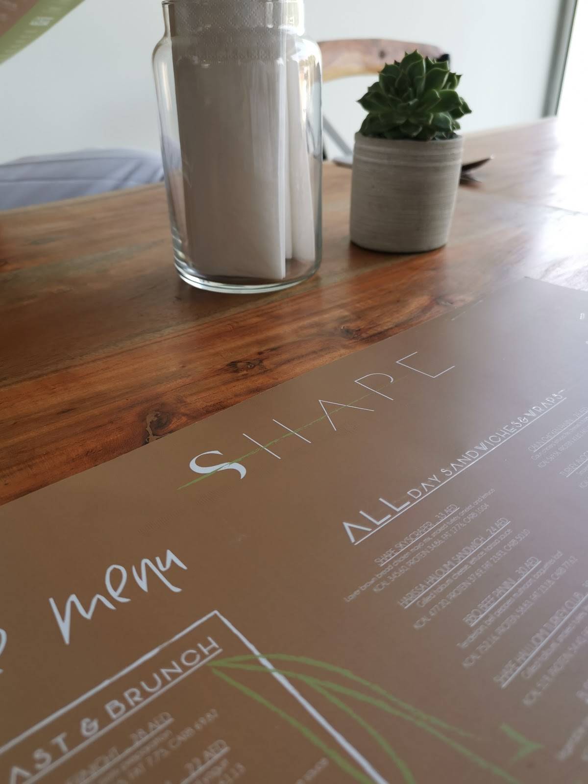 Menu at Shape Restaurant, Al Ain