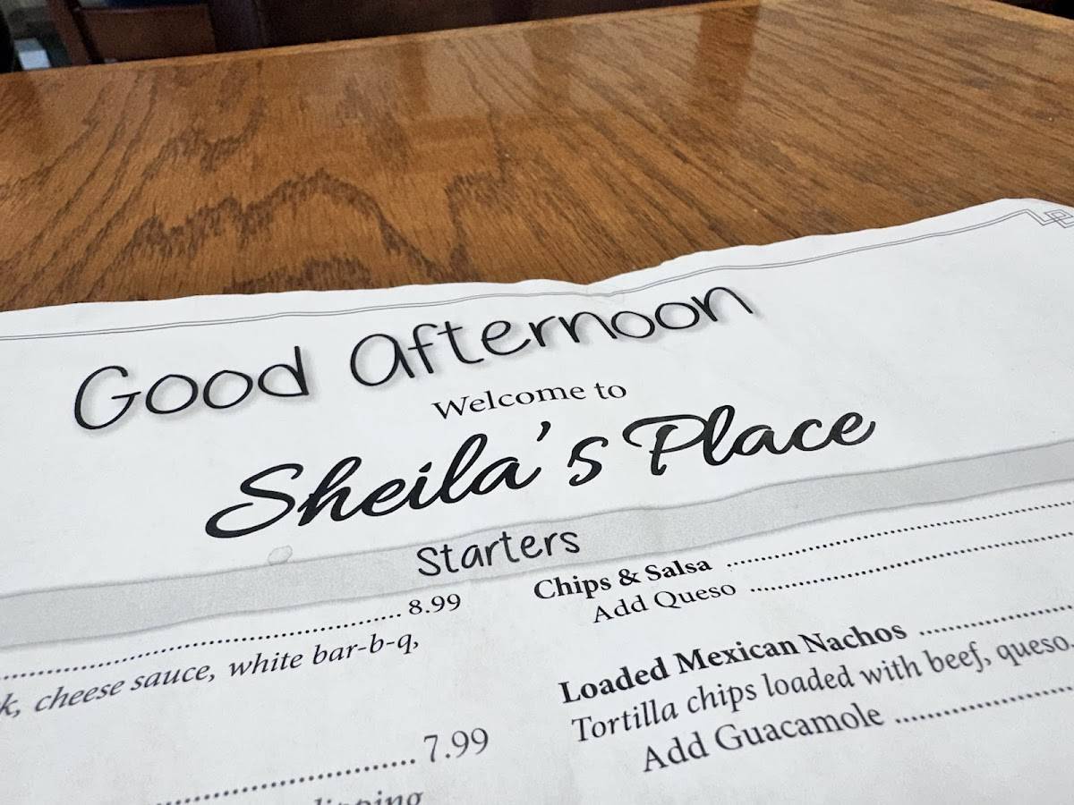 Menu at Sheila's Place Fresh from our Kitchen to your's restaurant ...