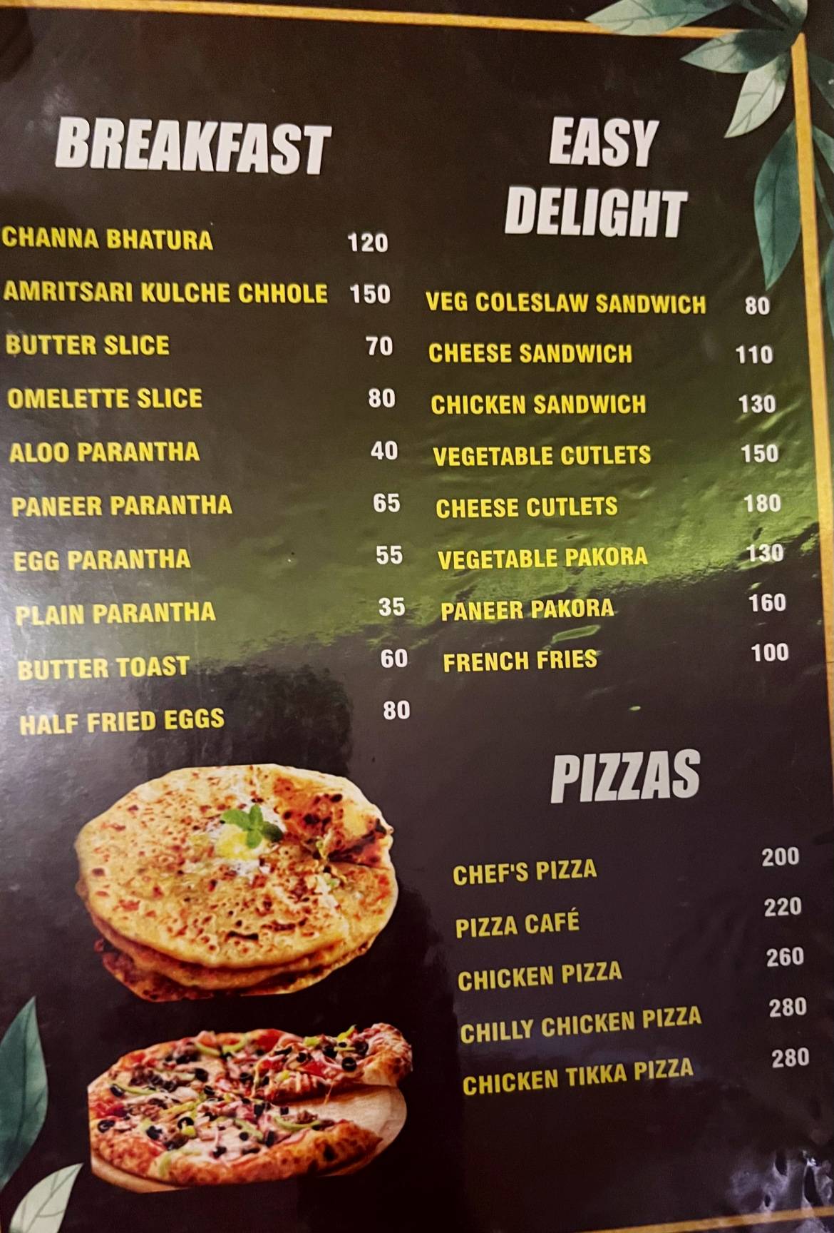 Menu at Shelly Restaurant, Kalka