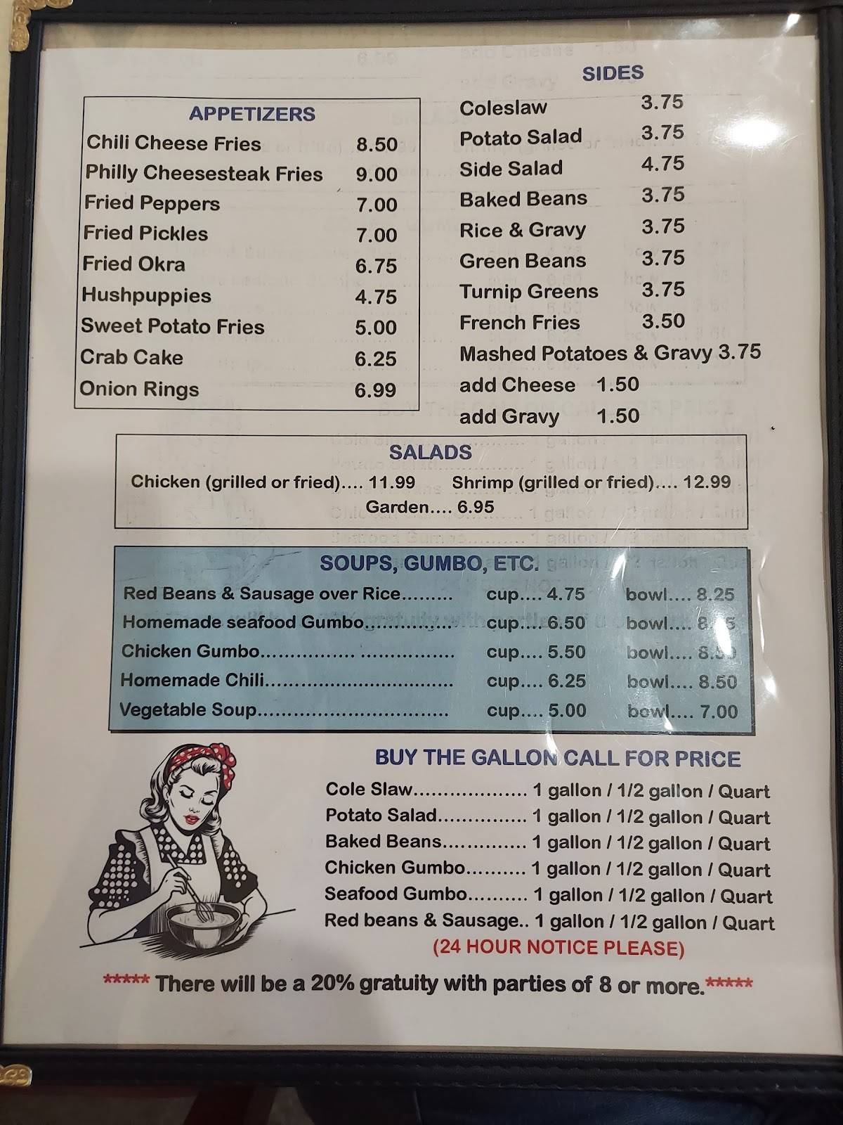 Menu at Sherry's Country Kitchen restaurant, Gulfport