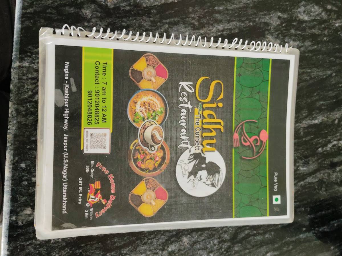 Menu at Sidhu The Corbett Restaurant, India