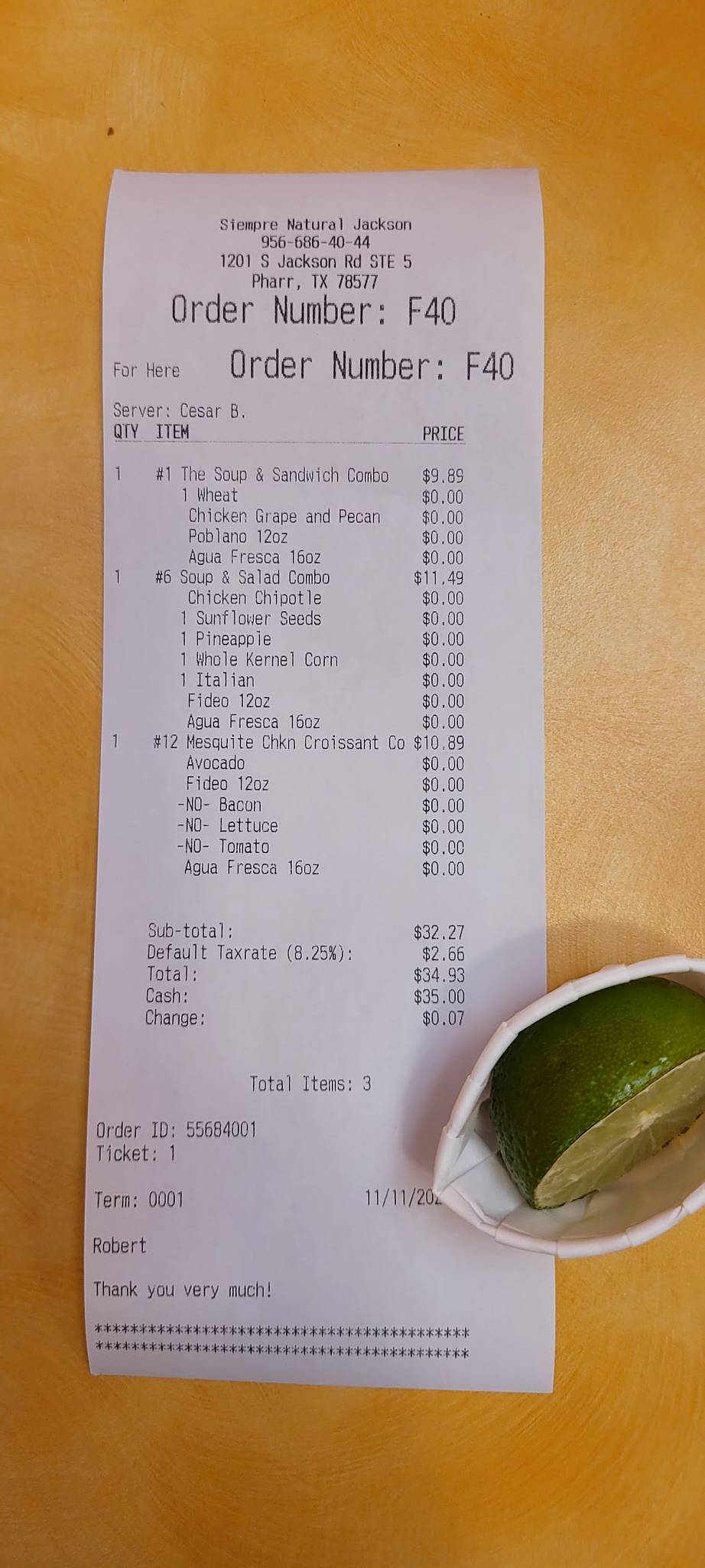 Menu at Siempre Natural 'Jackson' restaurant, Pharr, S Jackson Rd # 5