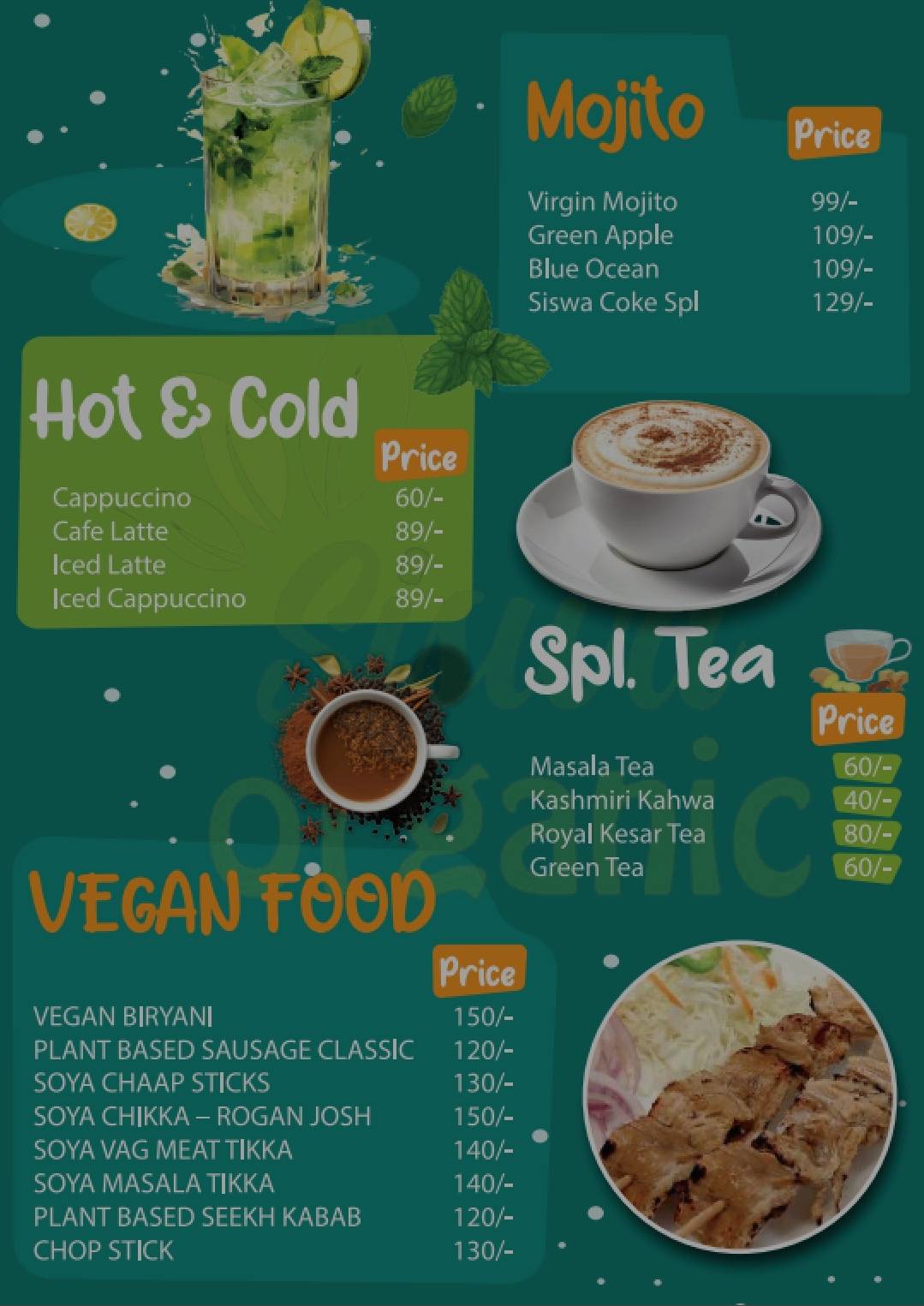 Menu at Siswa Organic Milk Cafe, Siswa Bazar