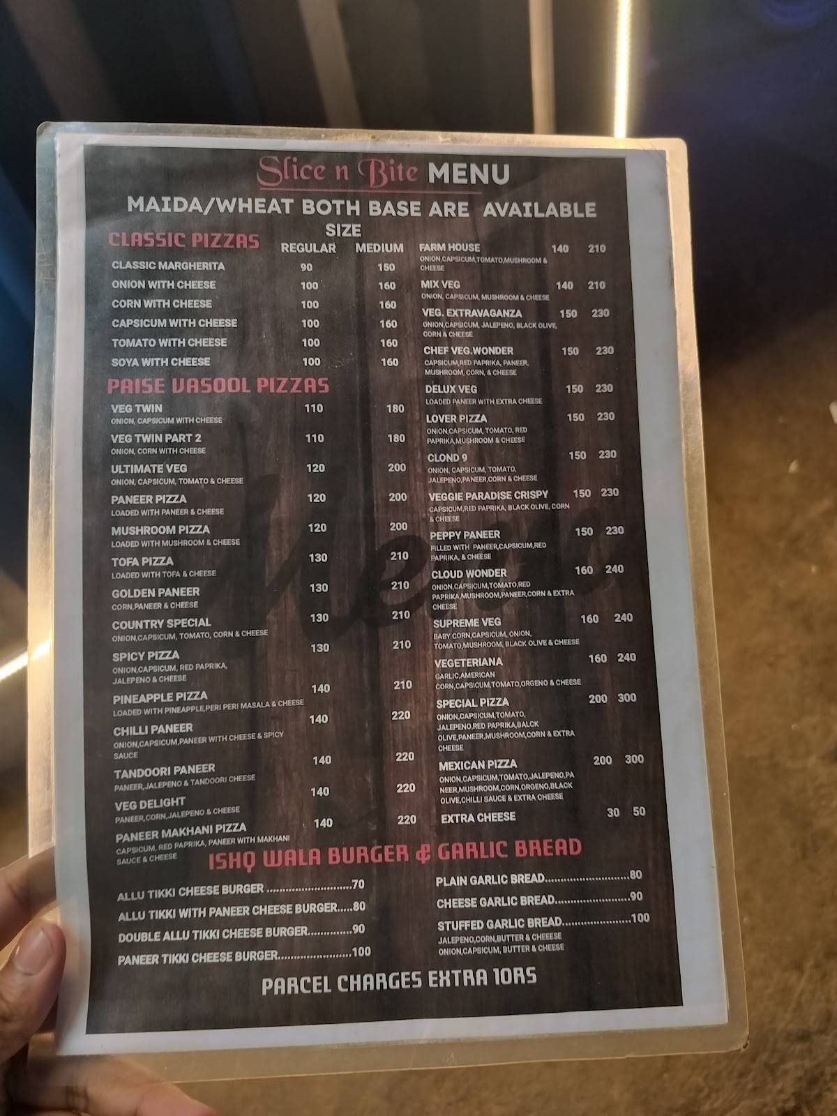 Menu at Slice N Bite, Bengaluru