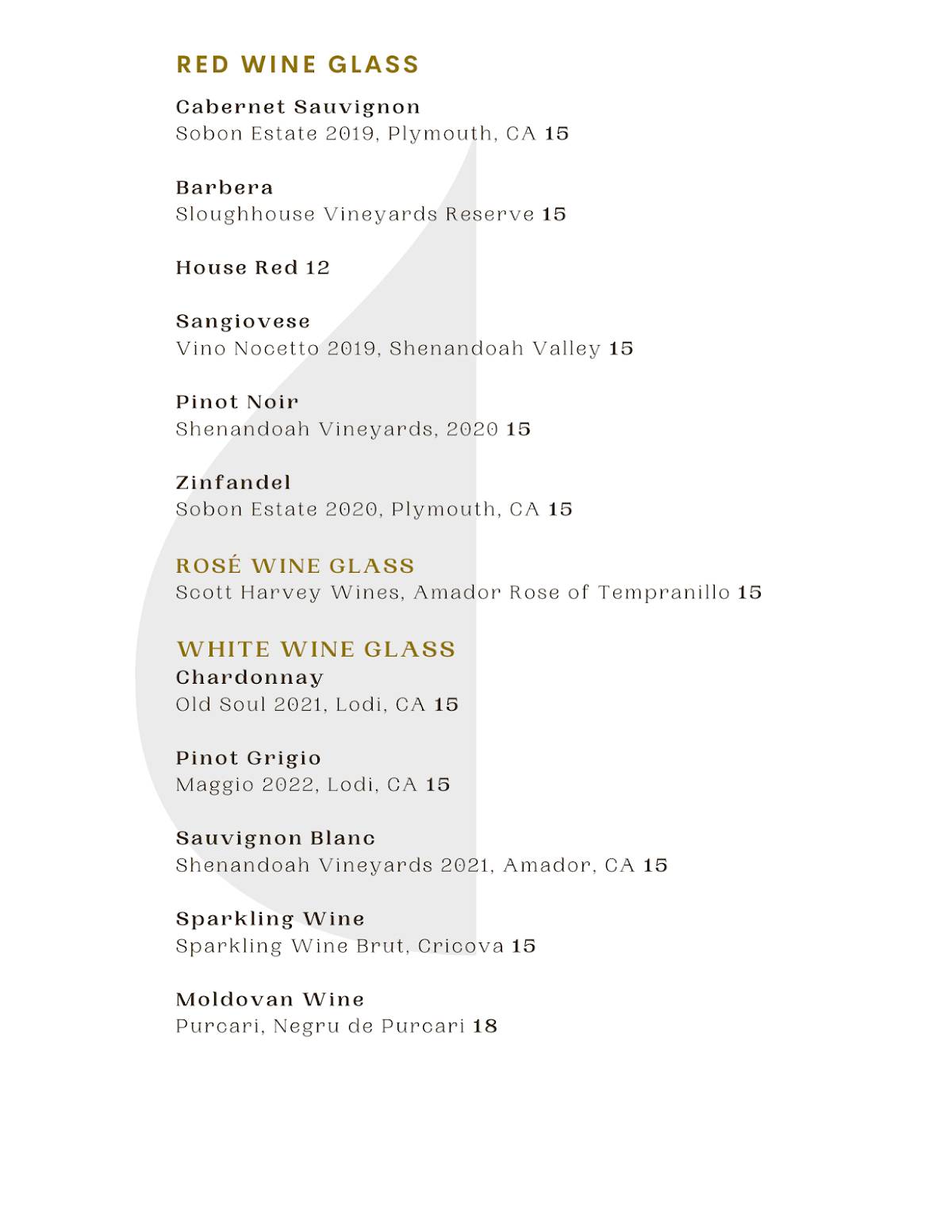 Menu at The Slough House Kitchen restaurant, Sloughhouse