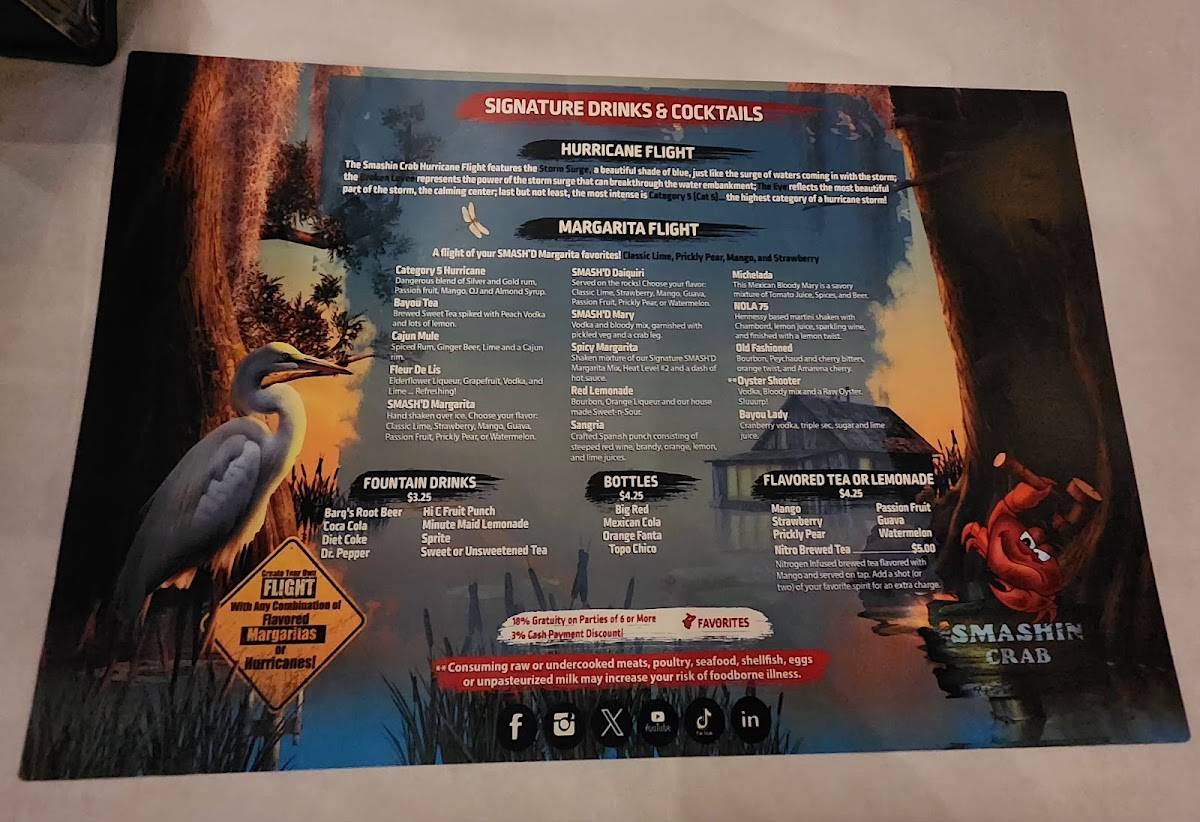 Menu at Smashin Crab restaurant, San Antonio, 700 E Sonterra Blvd #1117