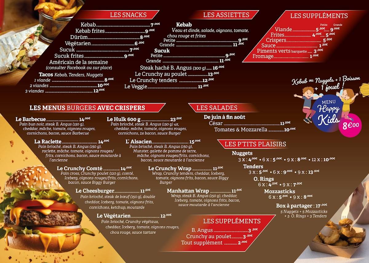 Menu au Snack Chez Jules restaurant, Herbitzheim