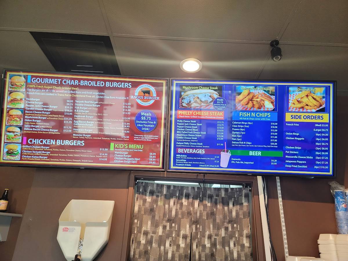 Menu at Angus Burger restaurant, Snohomish