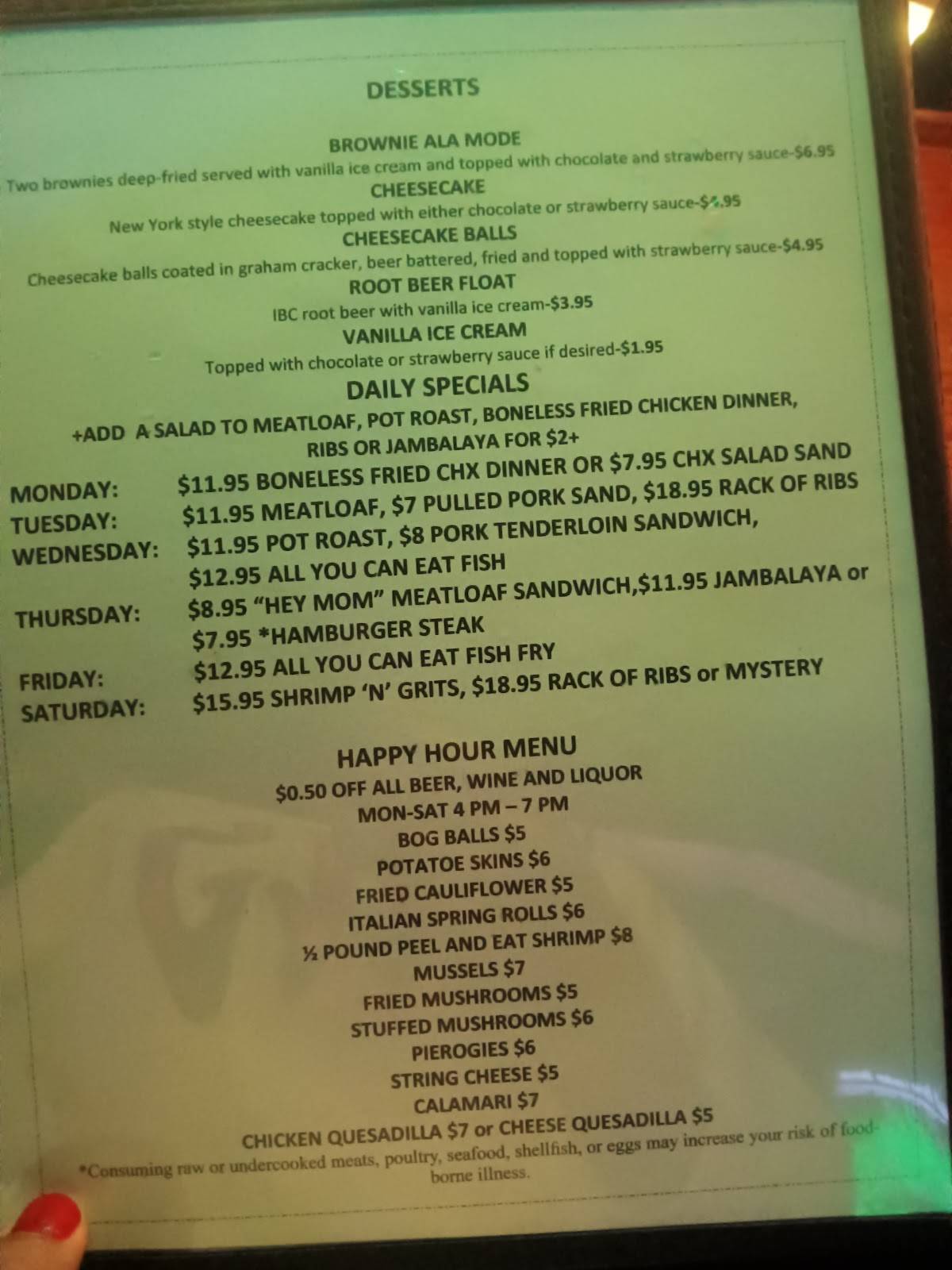 Menu At Socastee Station Restaurant Myrtle Beach Socastee Blvd A