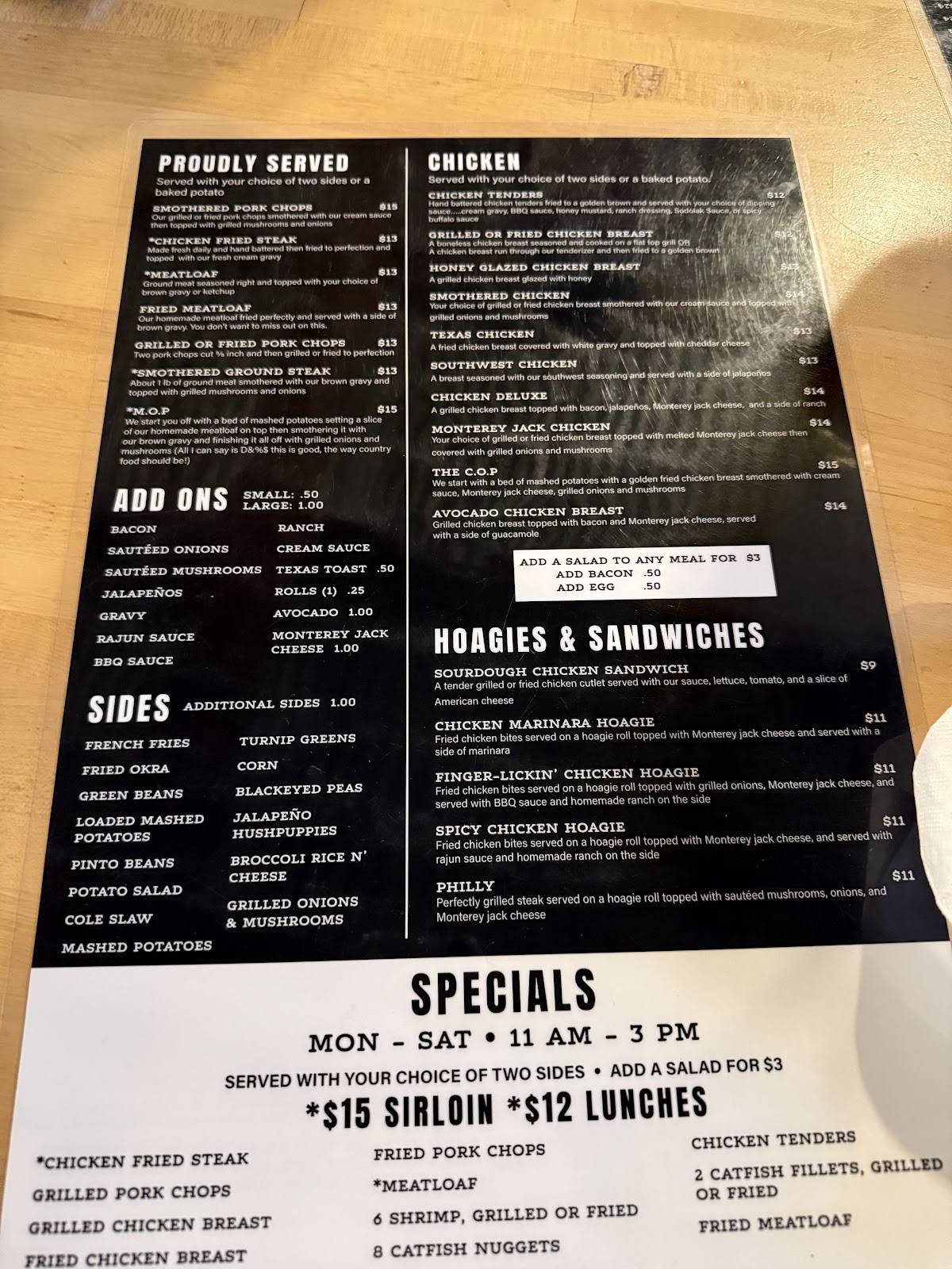 Menu at Sodolaks Beefmasters Restaurant, Bryan