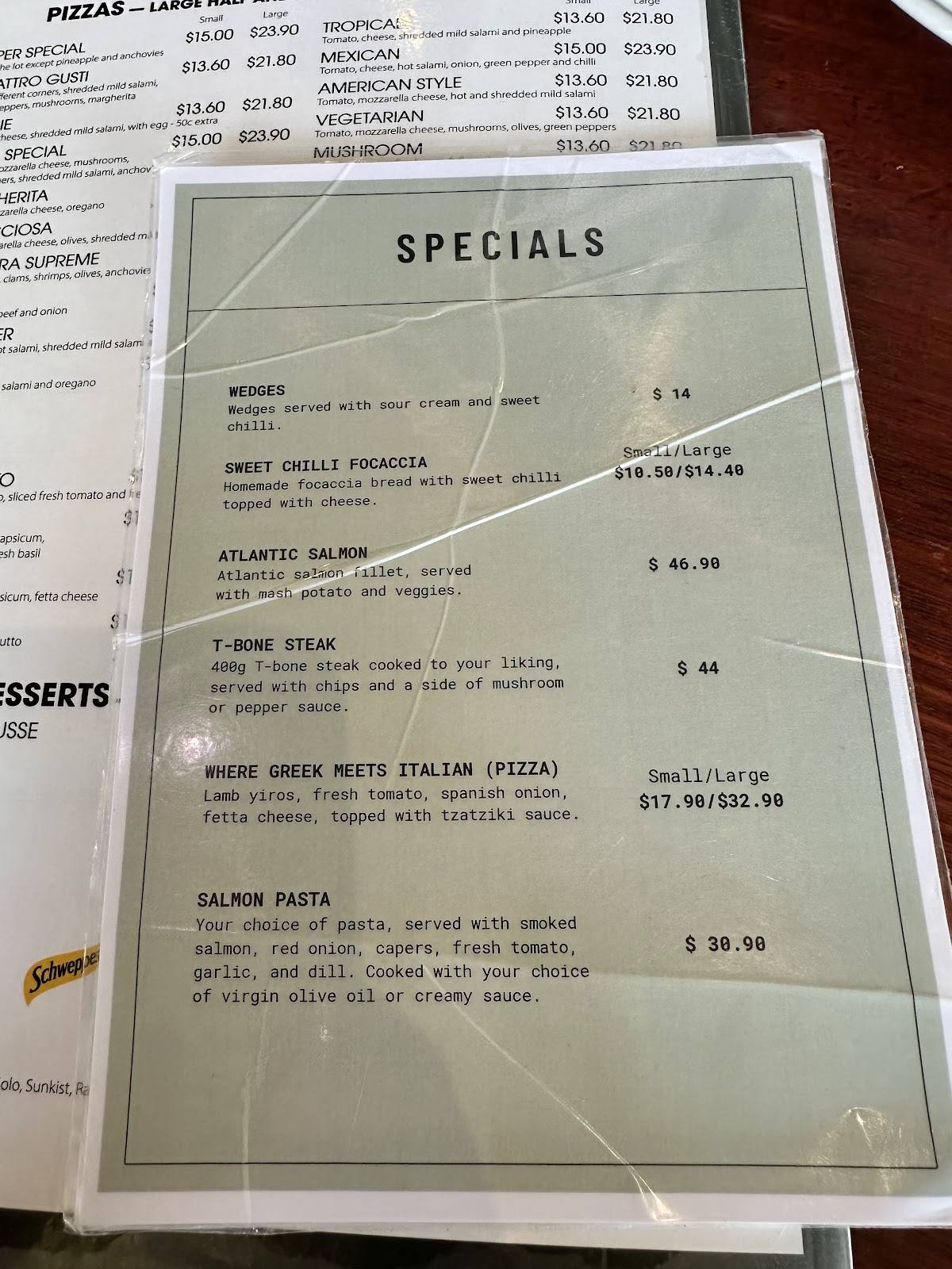 Menu at Sofia Camberwell fast food, Camberwell