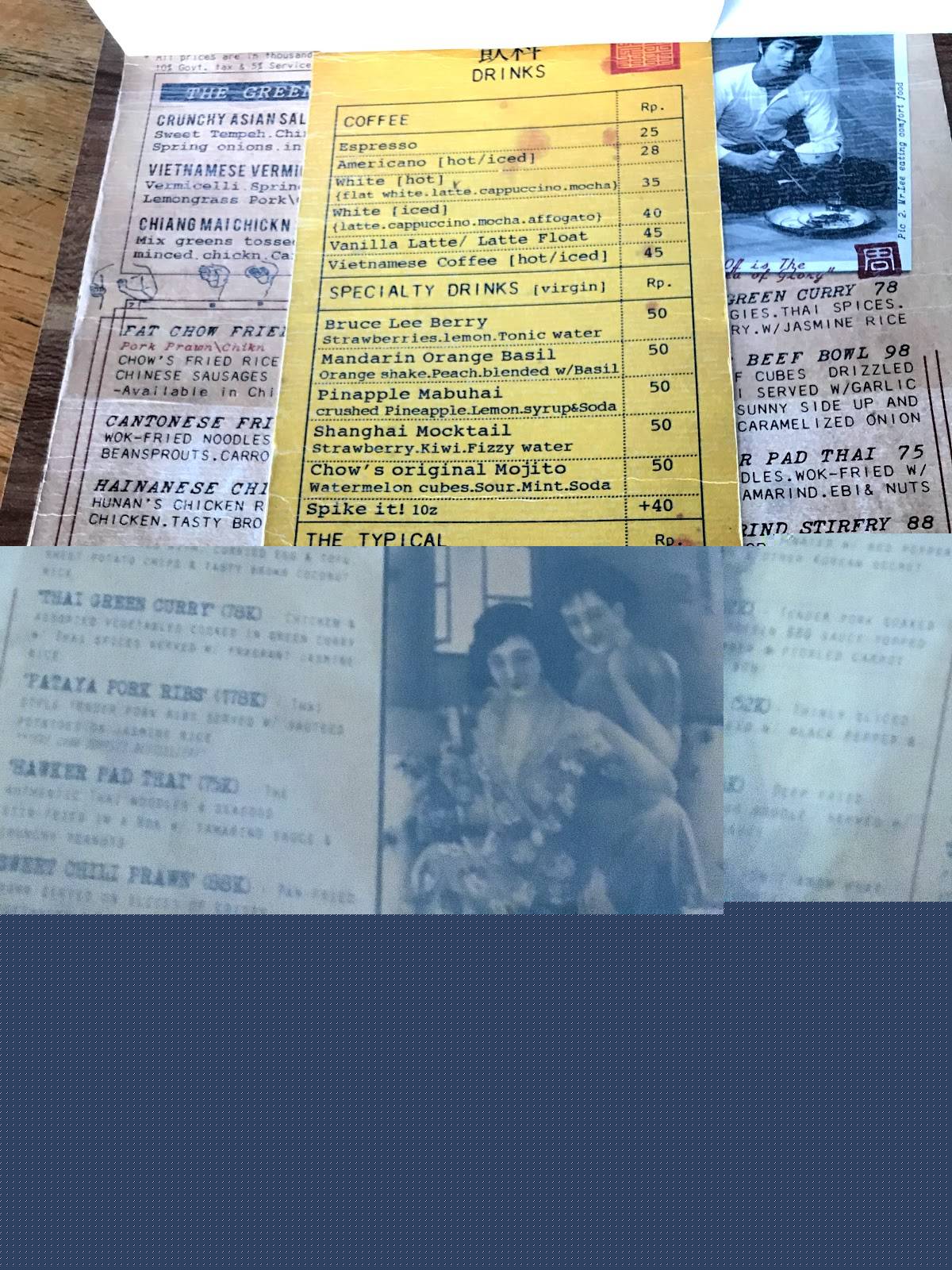 Menu at Fat Chow Temple Hill restaurant, Kuta Selatan