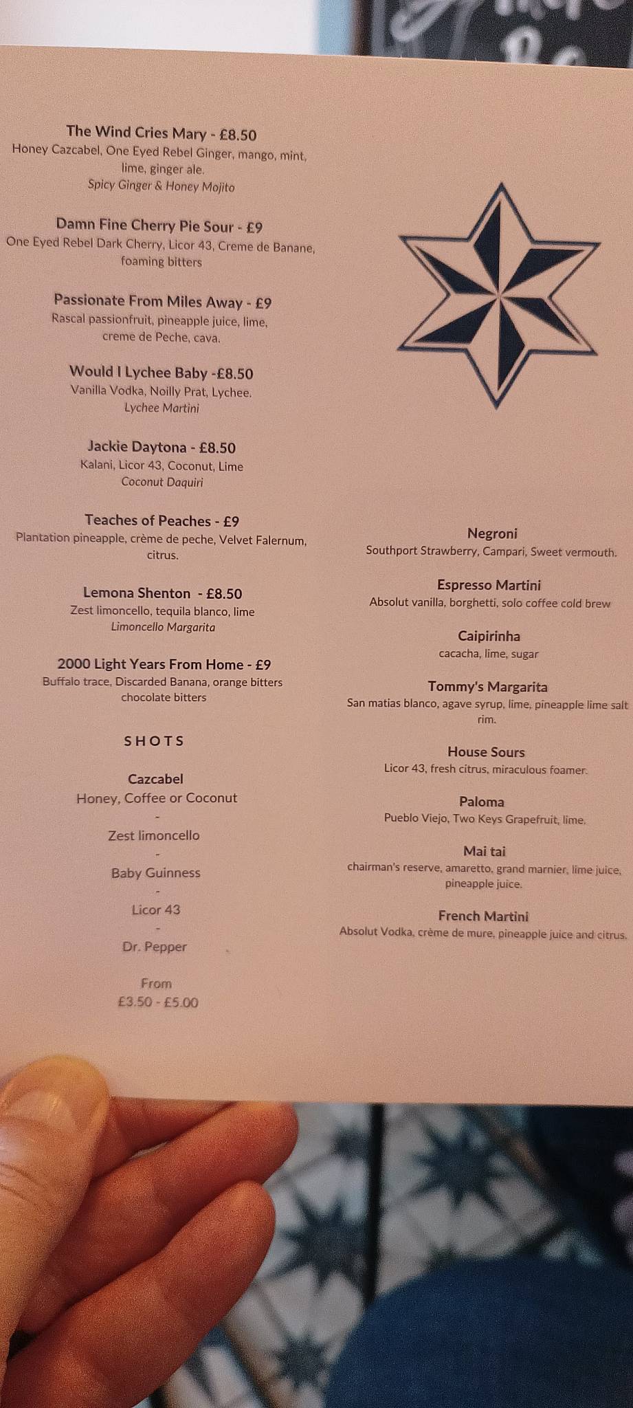 Menu at Spanish Caravan pub & bar, Liverpool