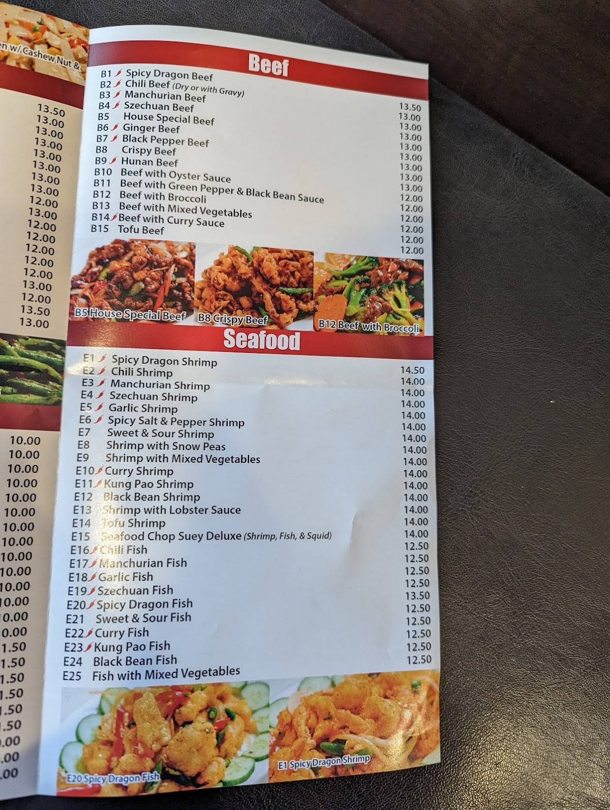 Menu at Spicy Dragon Restaurant, Toronto, Kennedy Rd