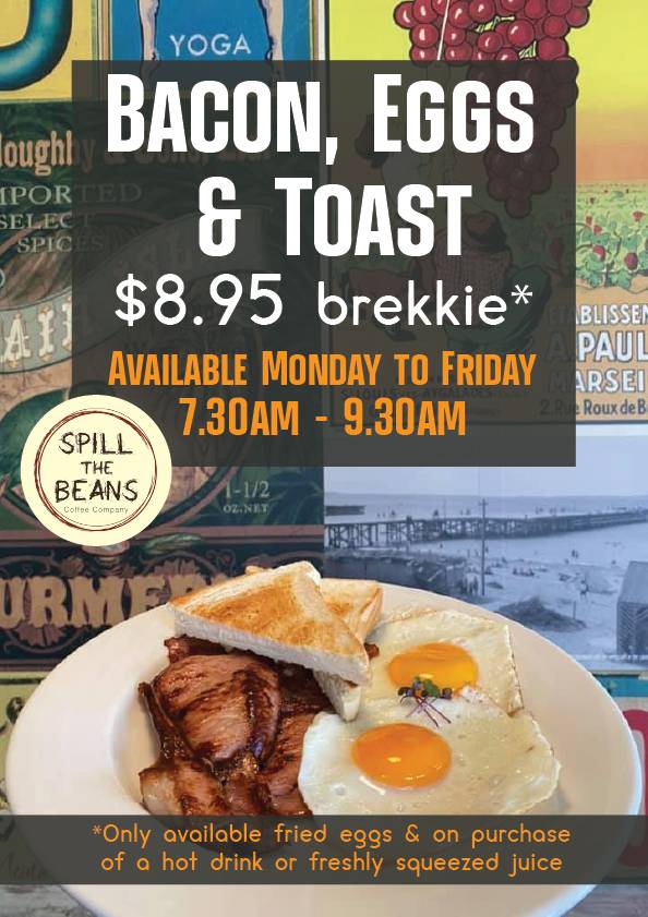 Menu at Spill the Beans @ Palm Beach Jetty cafe, Rockingham