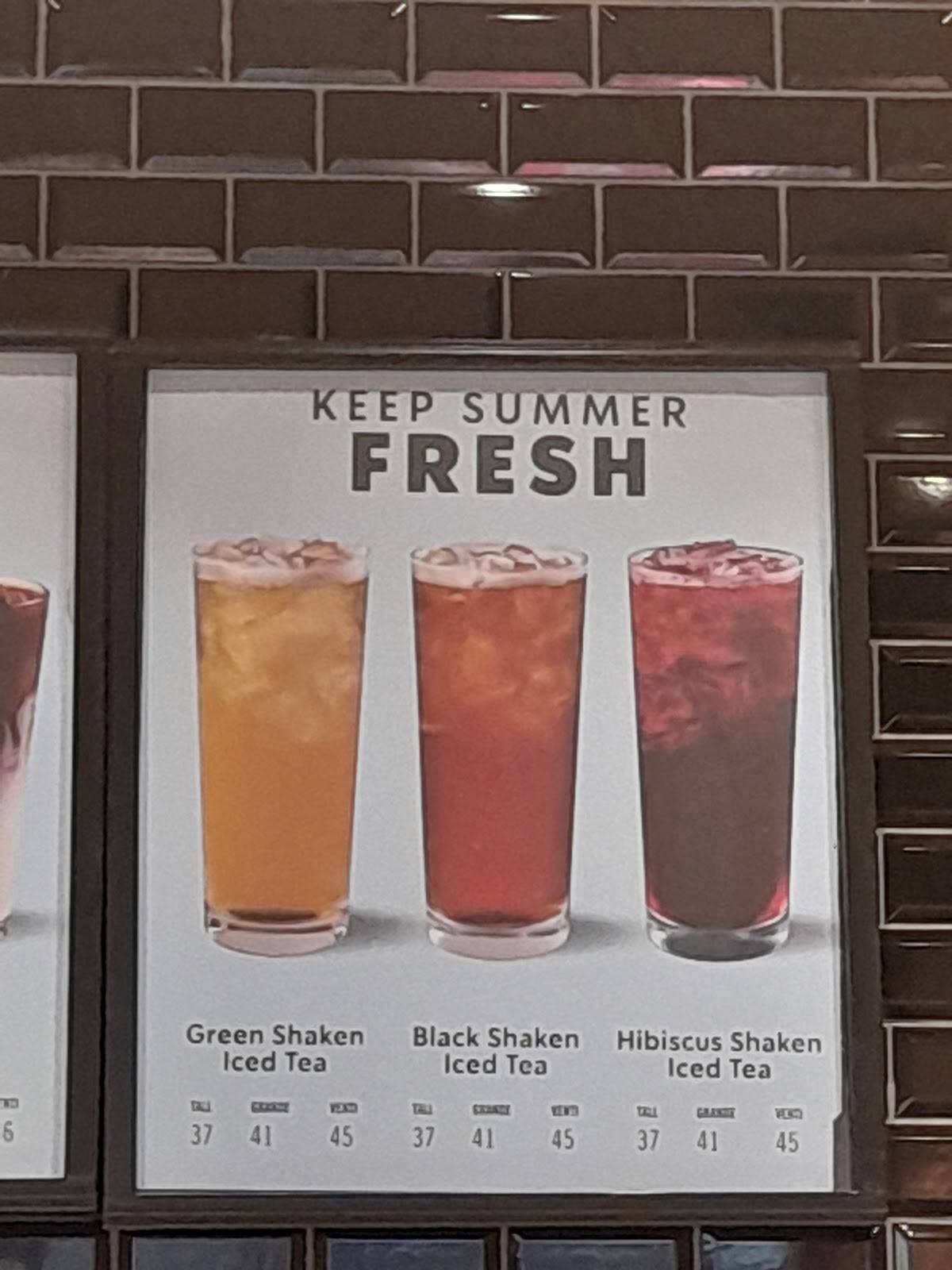 Menu at Starbucks Canal Walk cafe, Cape Town