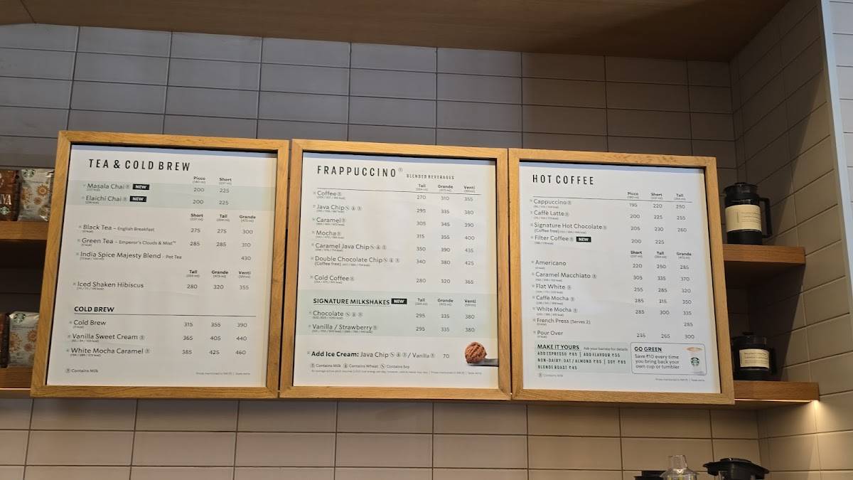 Menu at Starbucks, Jaipur, Ground Floor