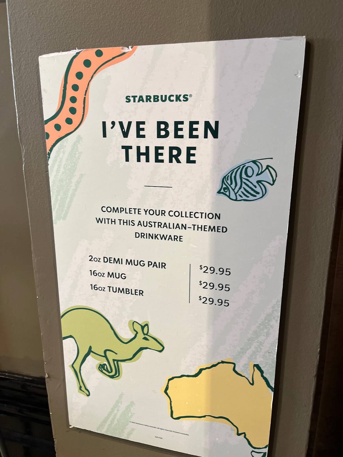 Carta del café Starbucks The Rocks, The Rocks, 135 George St