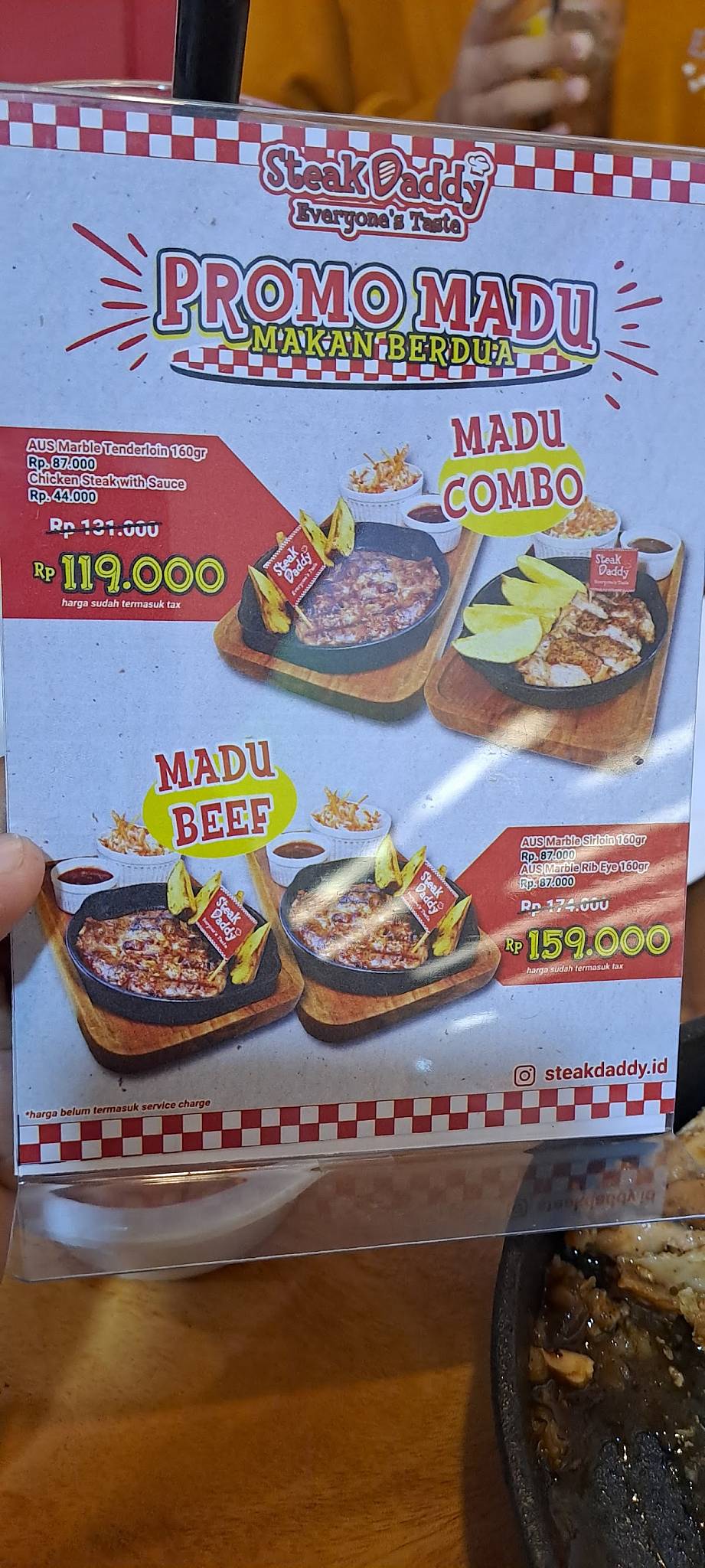 Menu at Steak Daddy - Mall Ciputra Jakarta restaurant, West Jakarta