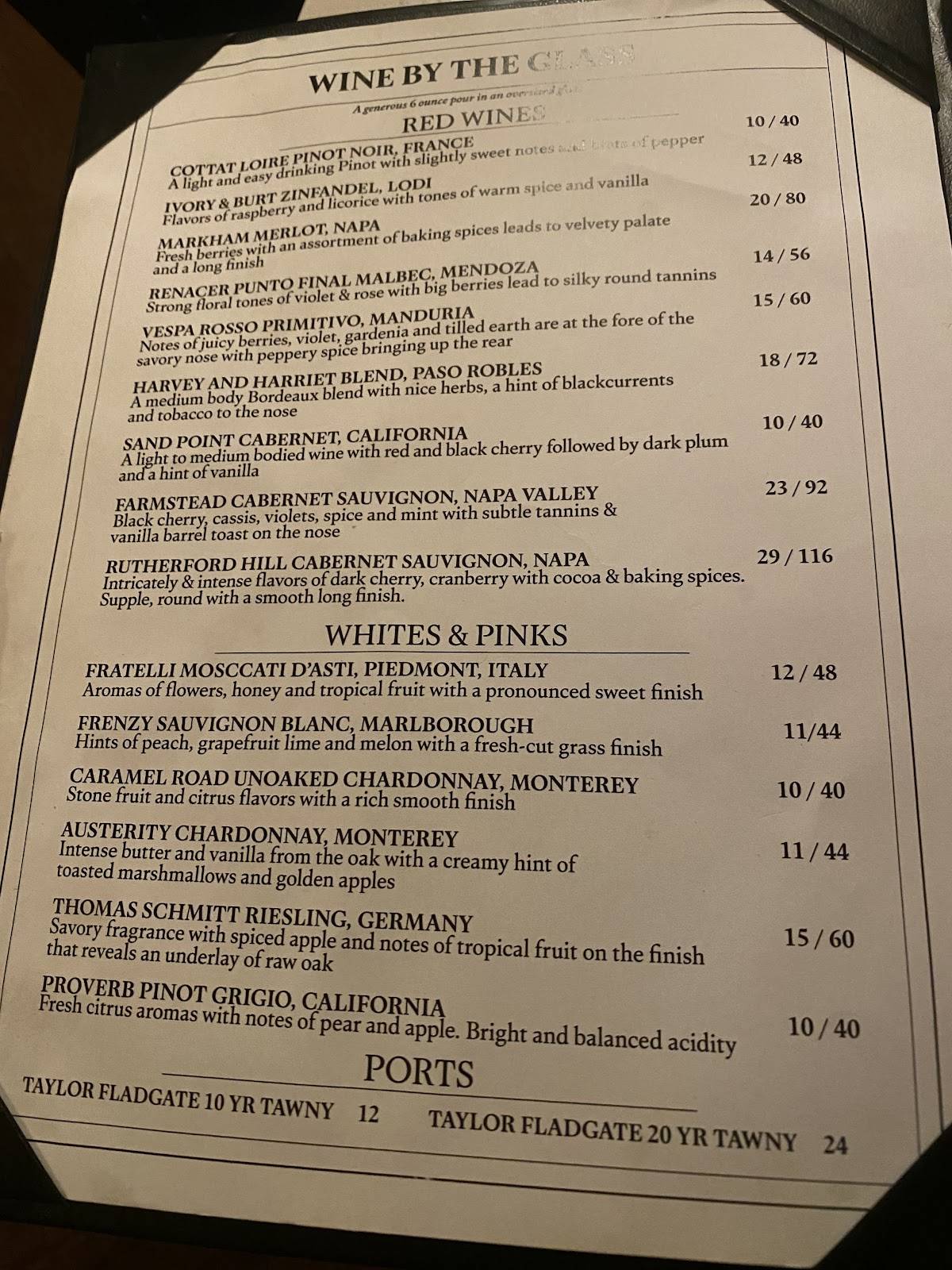 Menu at Double Nickel Steakhouse, Lubbock