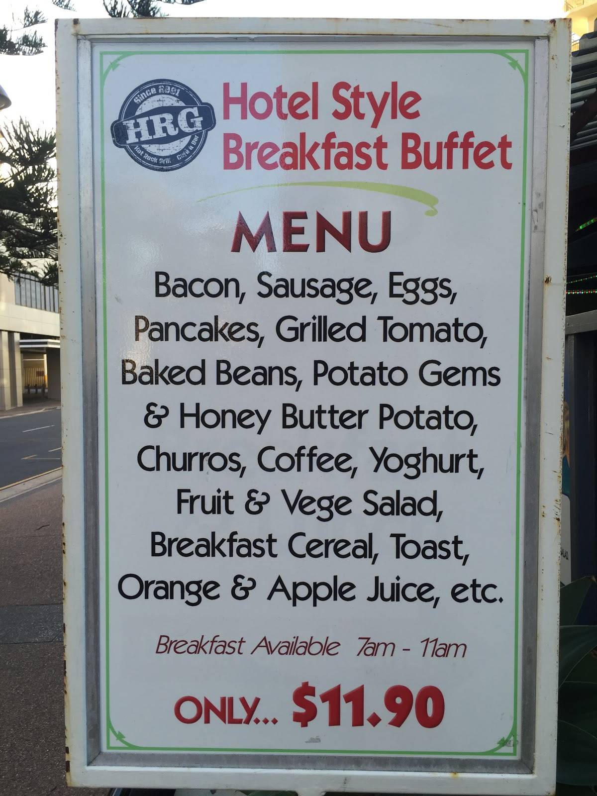 Menu at Hot Rock Grill steakhouse, Surfers Paradise, 2/18 Hanlan St