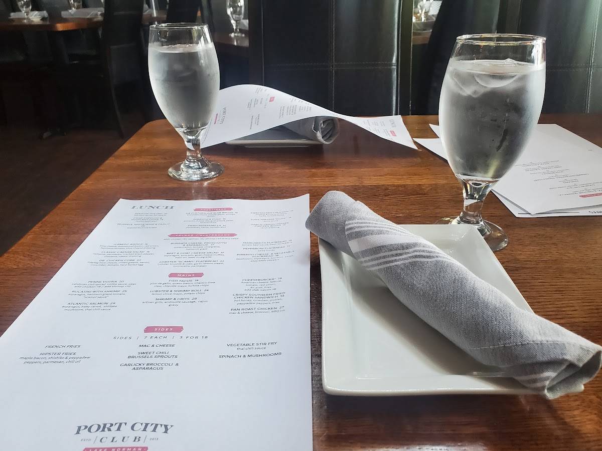 Menu at Port City Club, Cornelius, Harborside Dr