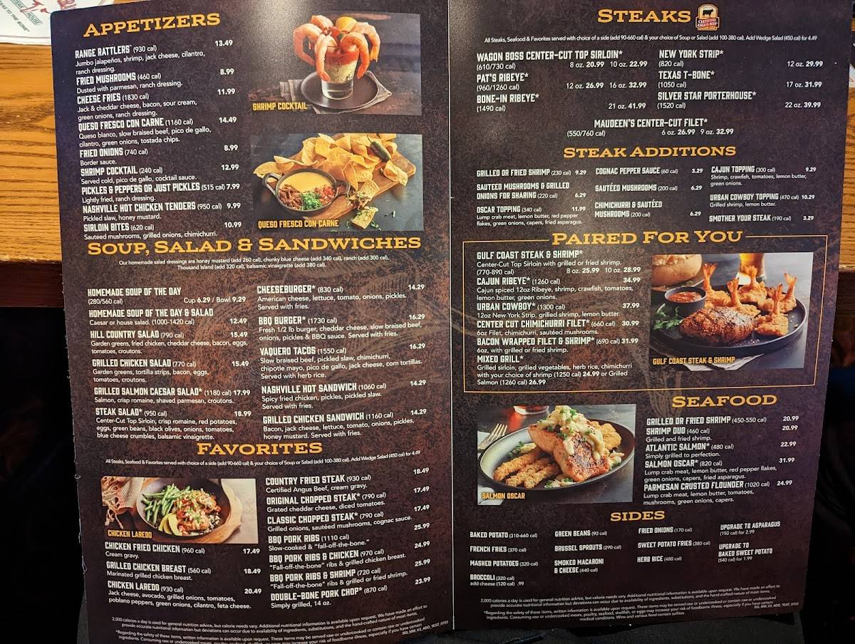 Menu at Saltgrass Steak House steakhouse, Fort Worth, Sandshell Dr