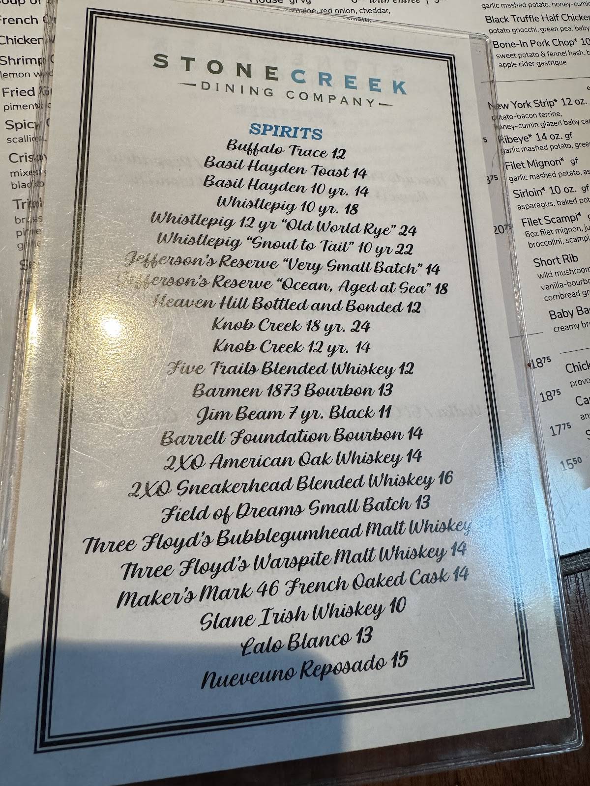 Menu at Stone Creek Dining Company - Greenwood steakhouse, Greenwood