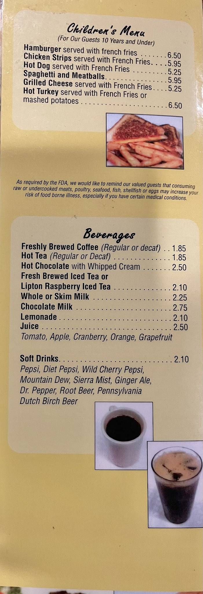 Menu at Stonybrook Family Restaurant, Yorklyn