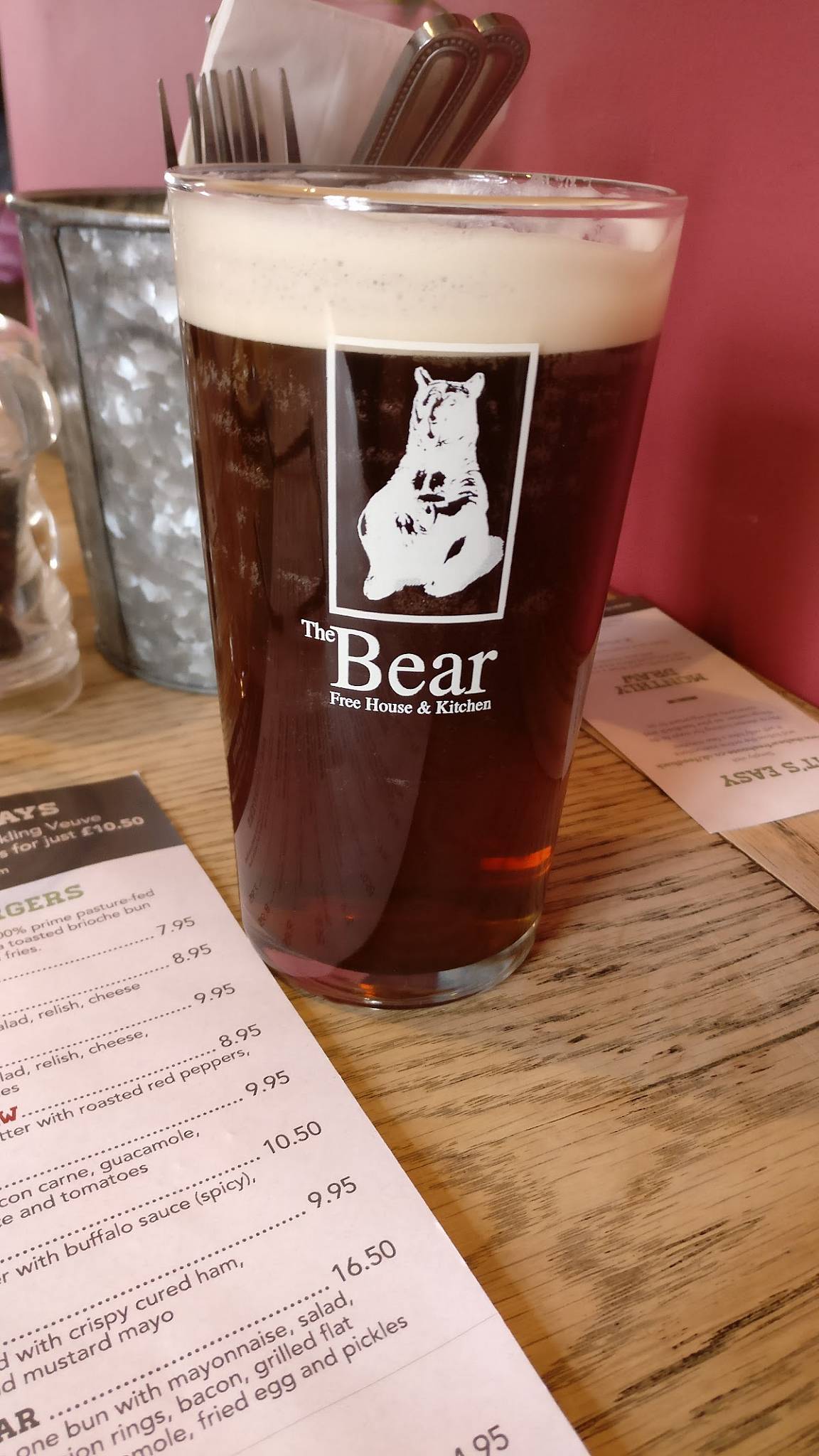 Menu at The Bear pub & bar, Stratford-upon-Avon