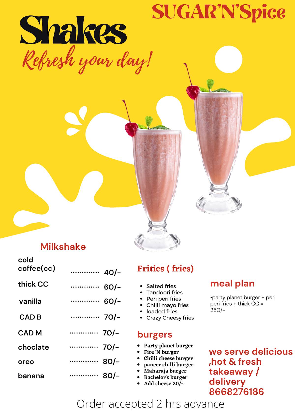 Menu at Sugar N Spice, Bicholim