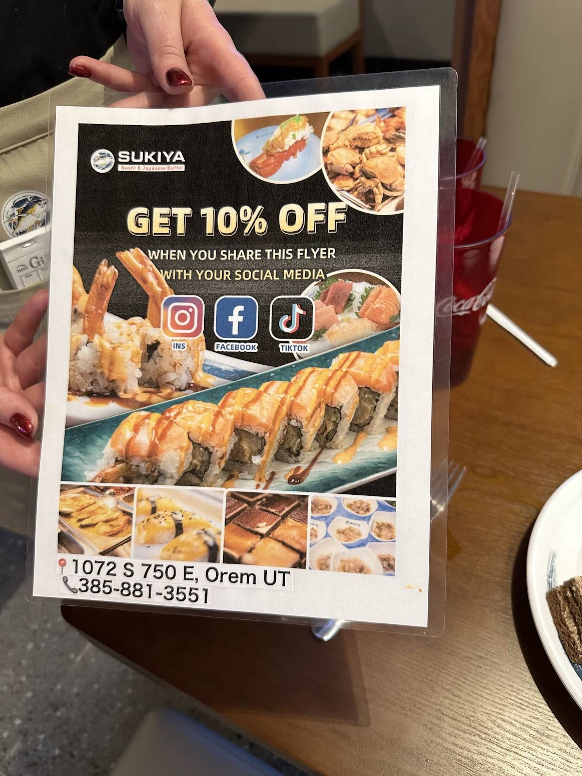 Menu at Sukiya Sushi & Japanese Buffet restaurant, Orem