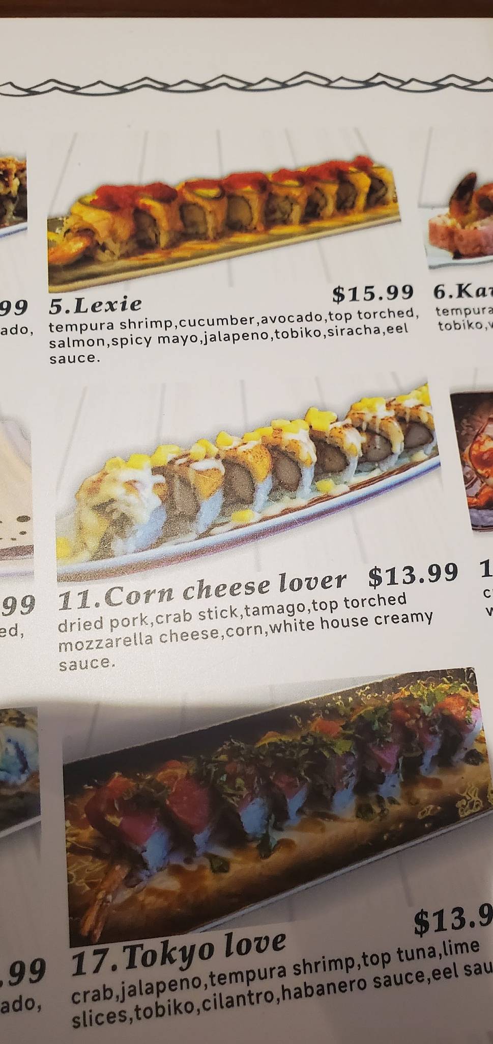 Menu at Sukiya Sushi & Japanese Buffet restaurant, Orem