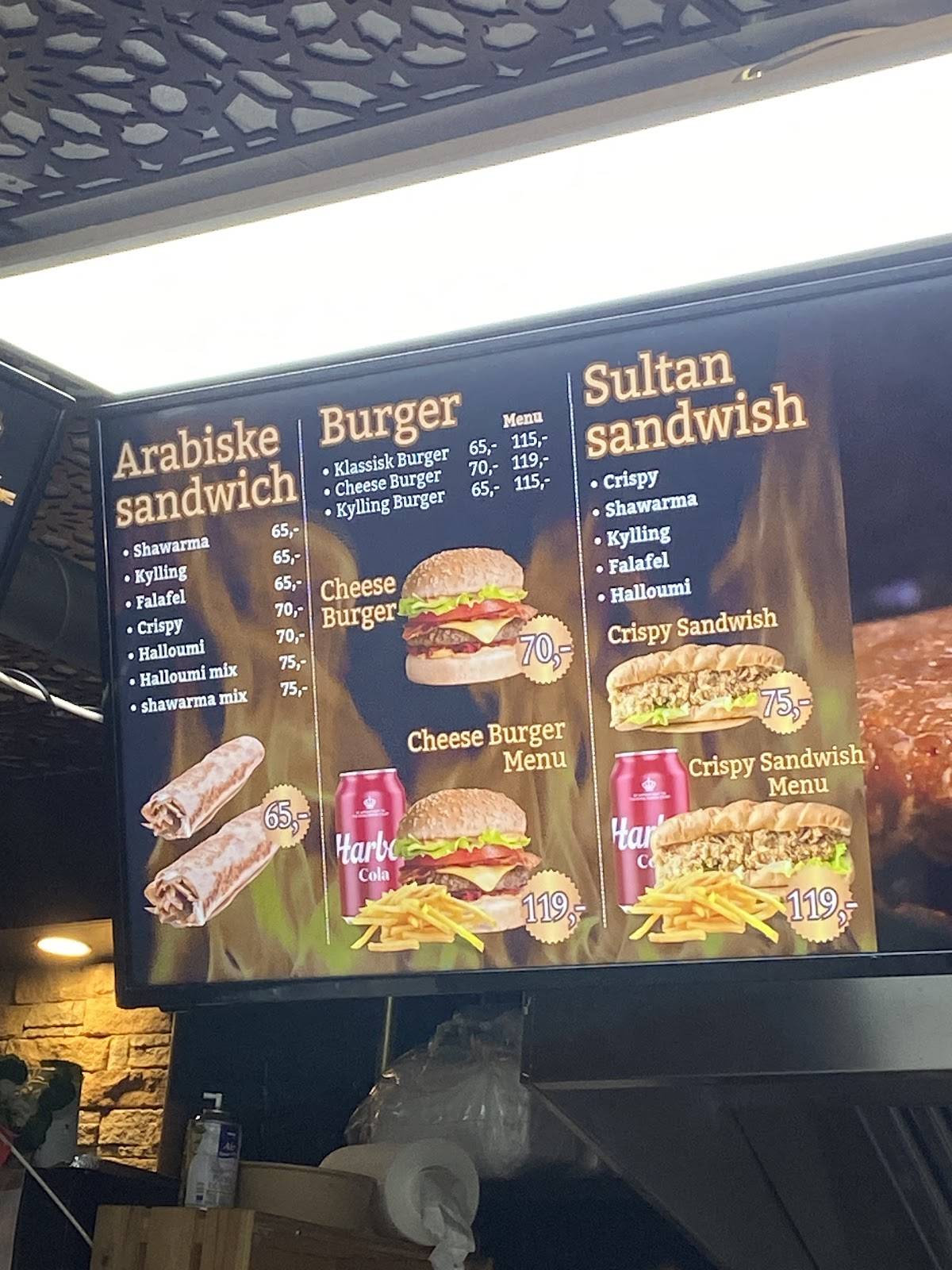 Speisekarte von Sultan Shawarma fast Food, Kopenhagen, Nørrebrogade 72A