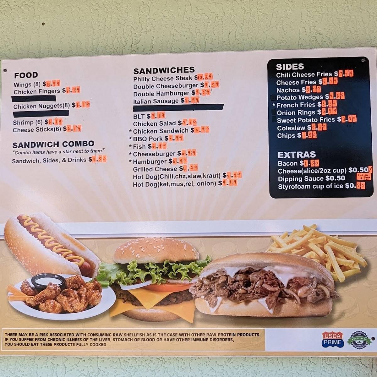 Menu at Sunset Delights restaurant, Summerfield