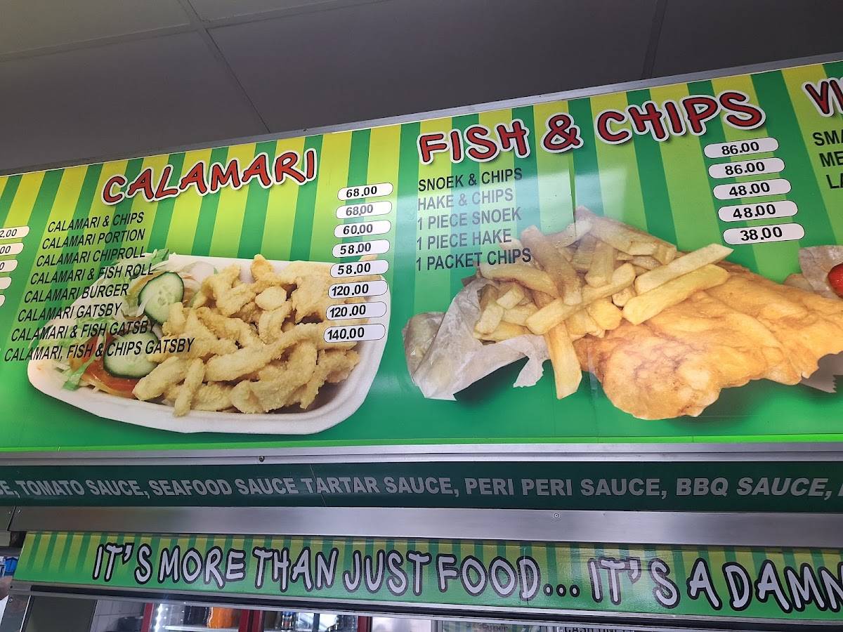 Menu at Super Fisheries restaurant, Cape Town