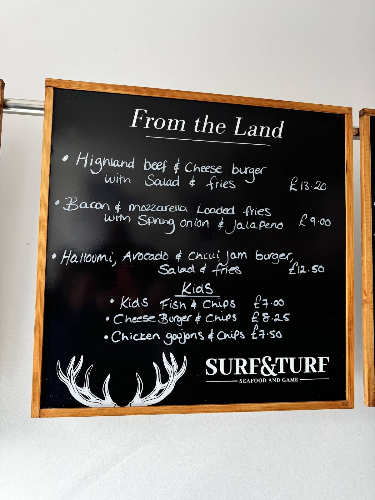 Menu at Surf and Turf restaurant, Dornoch