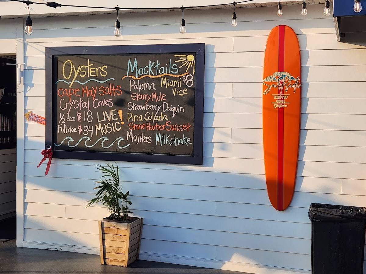 Menu at Surfside Rooftop Grill restaurant, Stone Harbor