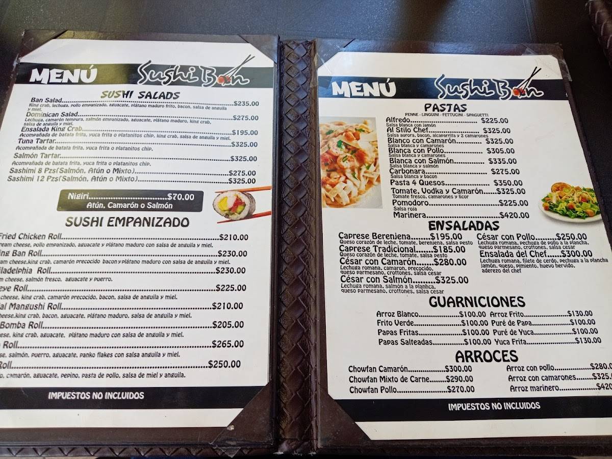 Menu at Sushi Ban restaurant, Santiago De Los Caballeros, F876+535