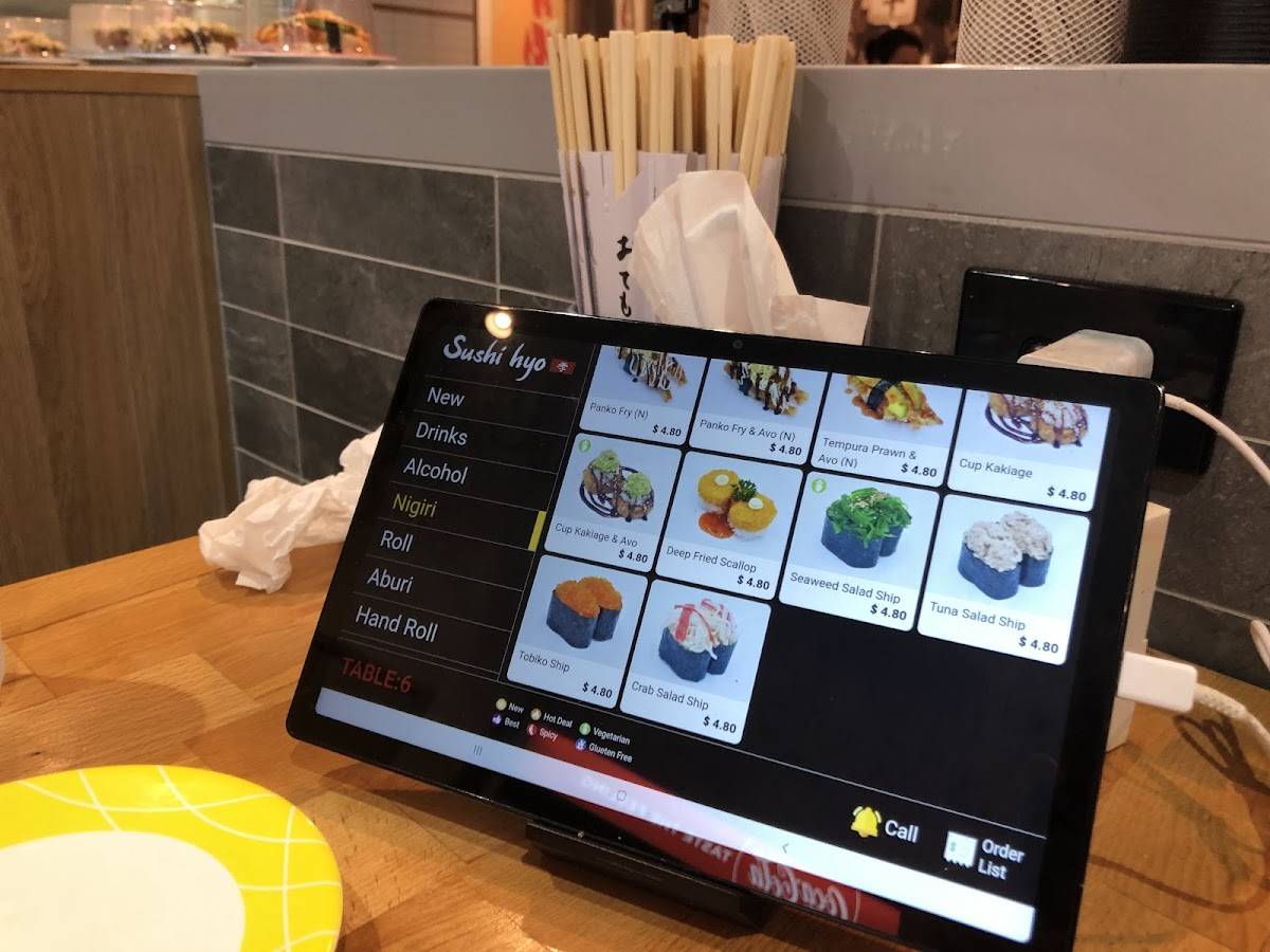 Menu at Sushi Hyo restaurant, Victoria Point