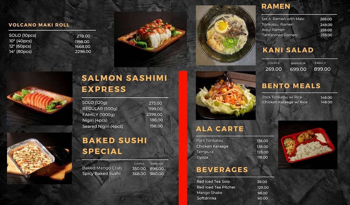 Menu at Sushiyal Iloilo restaurant, Iloilo City