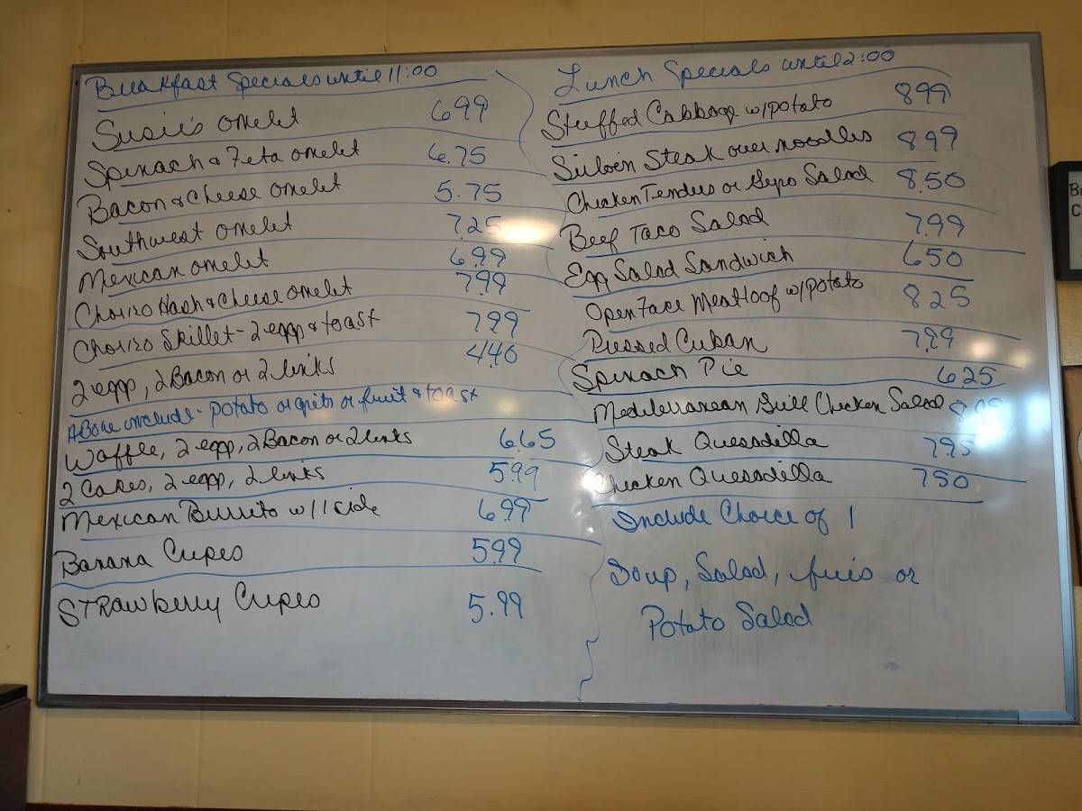 Menu at Susie's Too Family restaurant, New Port Richey