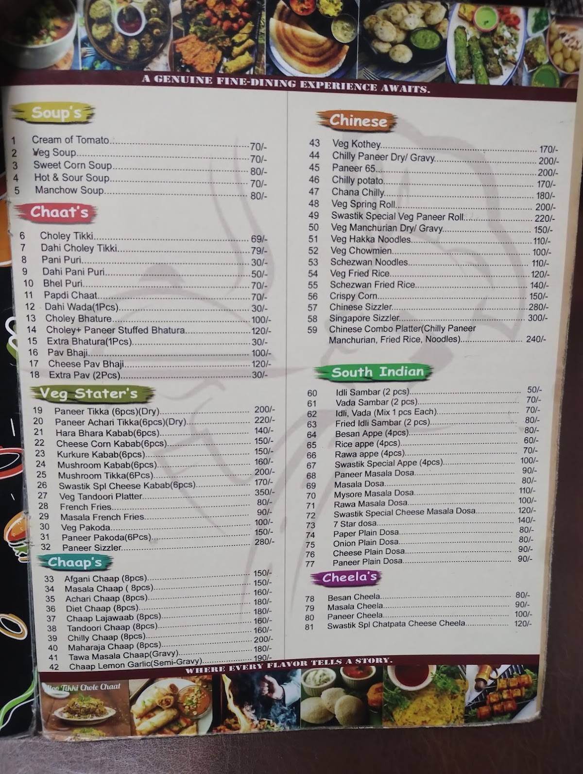 Menu at Swastik Pure Veg Restaurant, Bhopal, 24