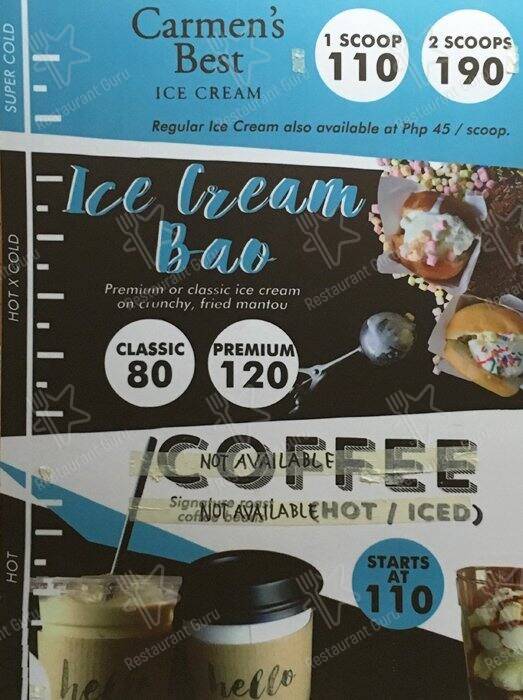 Menu at Sweet Degrees desserts, Quezon City