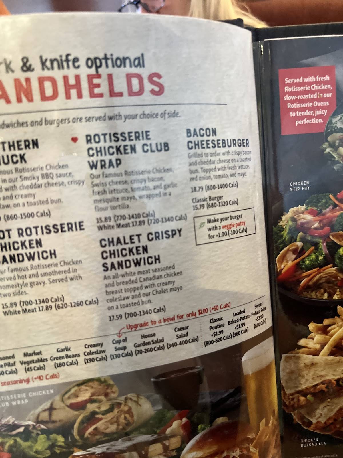 Menu at Swiss Chalet restaurant, Barrie, 397 Bayfield St