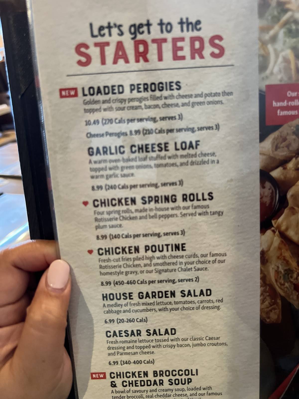 Menu at Swiss Chalet restaurant, Barrie, 397 Bayfield St