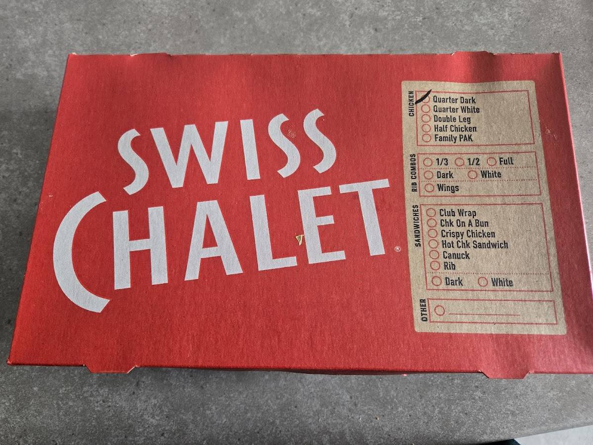 Menu at Swiss Chalet restaurant, Barrie, 397 Bayfield St