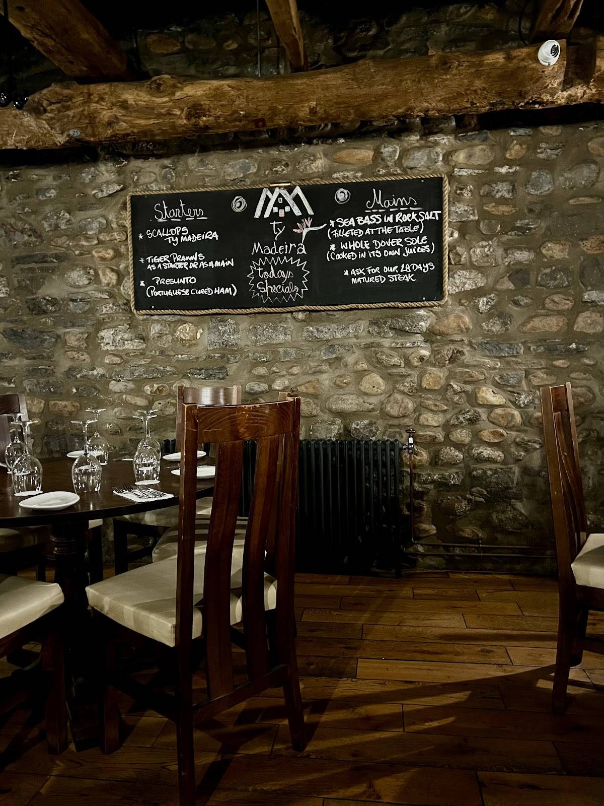 Menu at Tŷ Madeira Restaurant, Cardiff