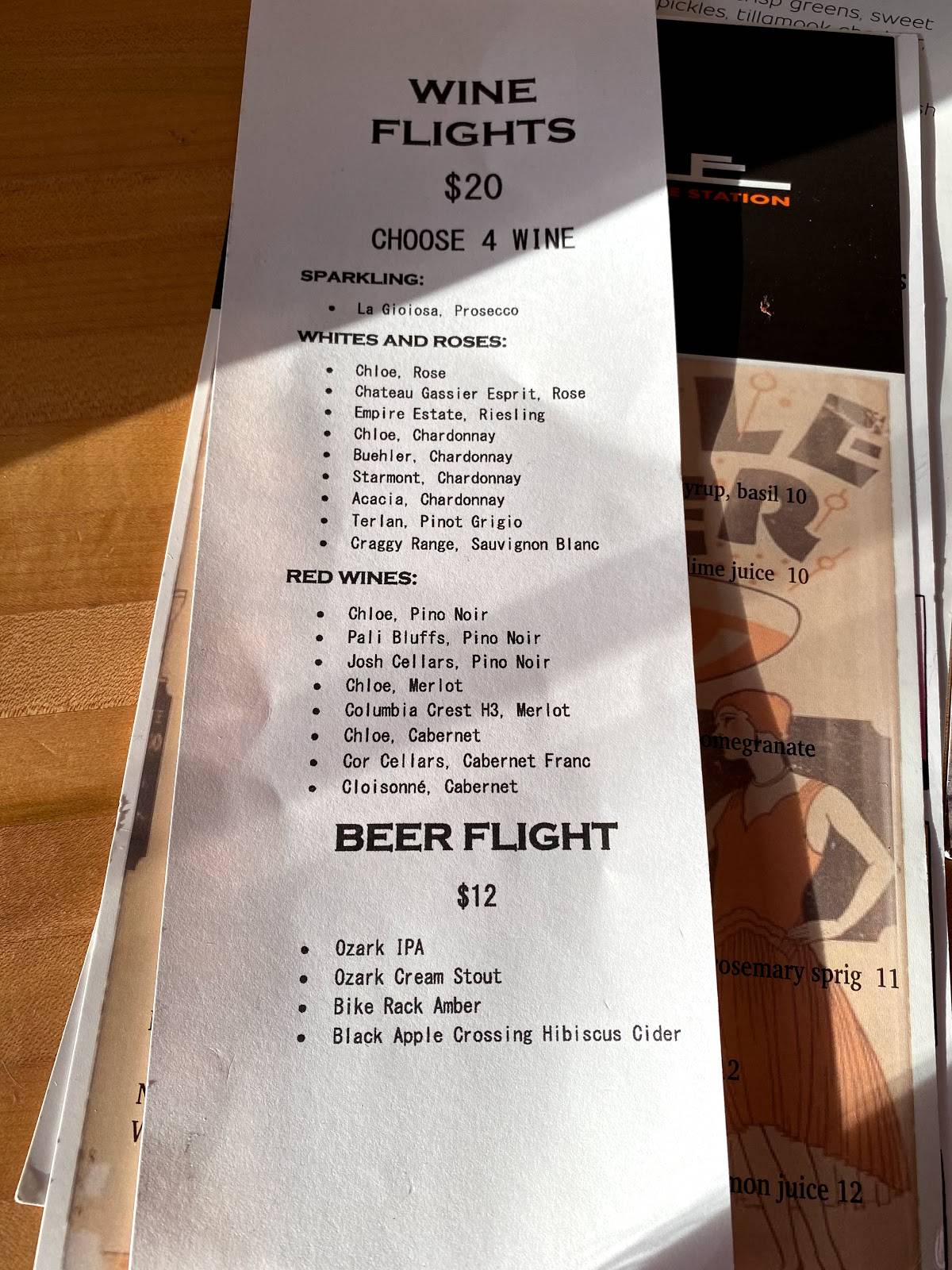 Menu at TABLE ON 6TH ST restaurant, Bentonville