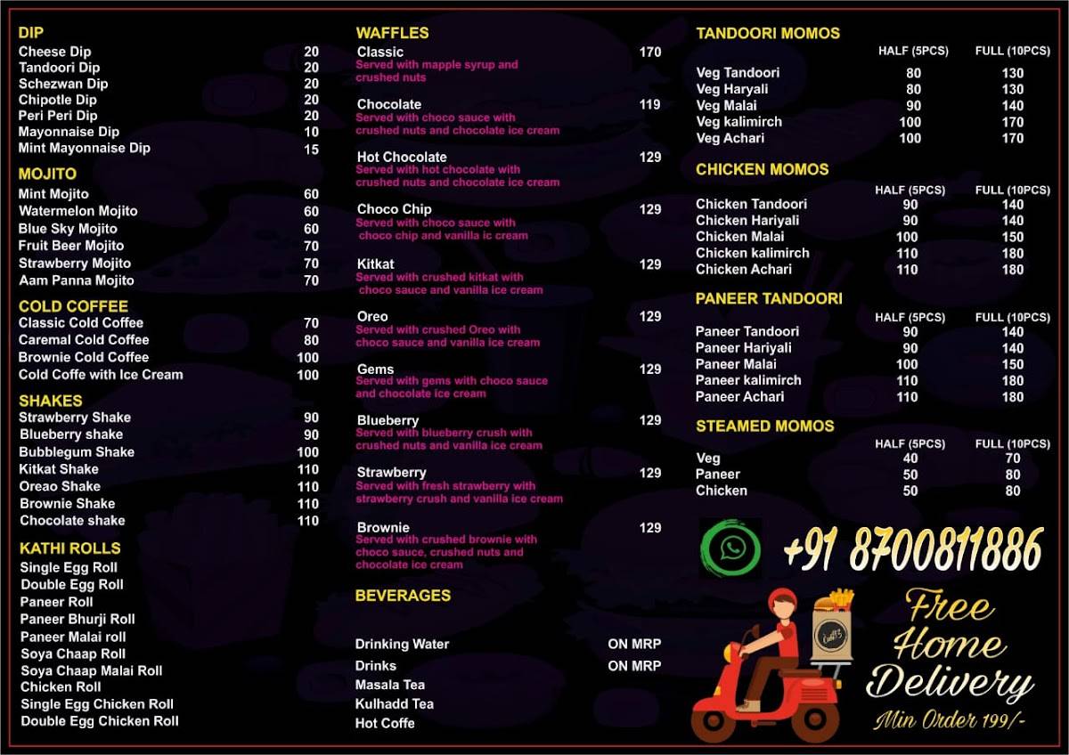 Menu at THE CAFE 93, Noida